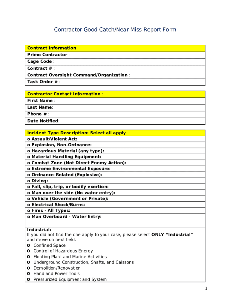ESAMS CIRS GOOD CATCH - .docx Doc Template | pdfFiller