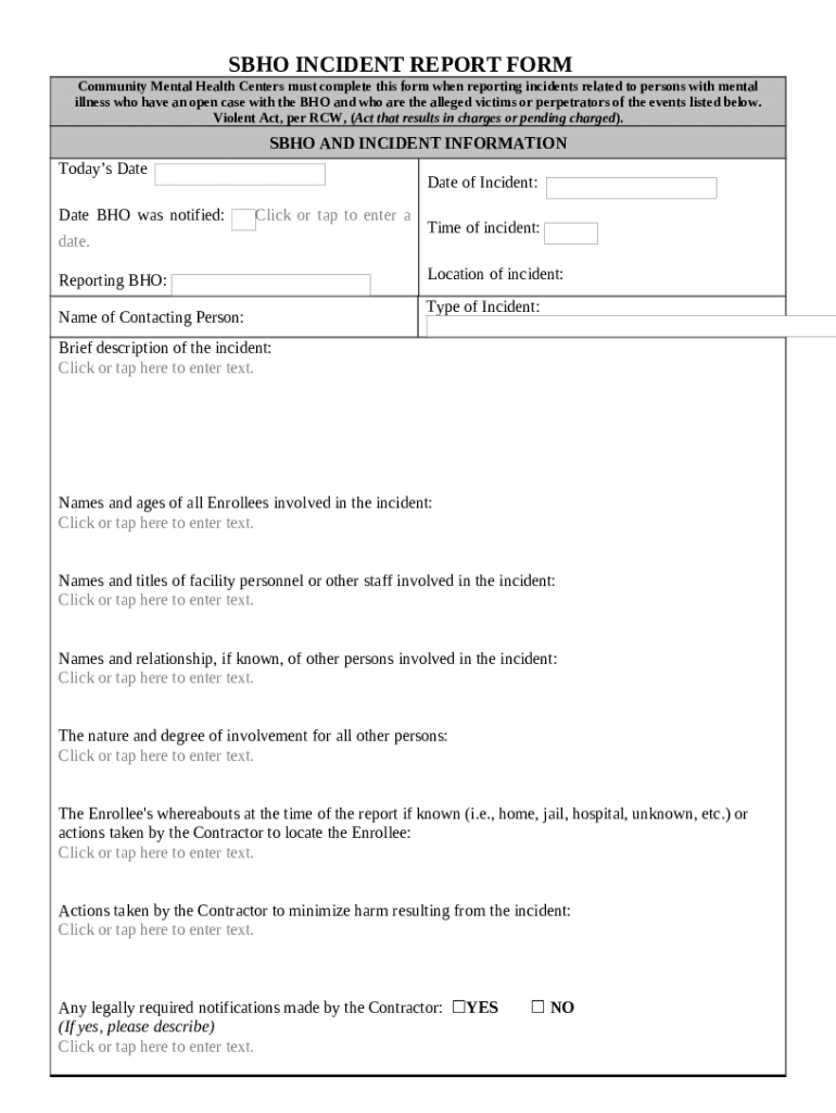 RSN INCIDENT REPORT Doc Template | pdfFiller