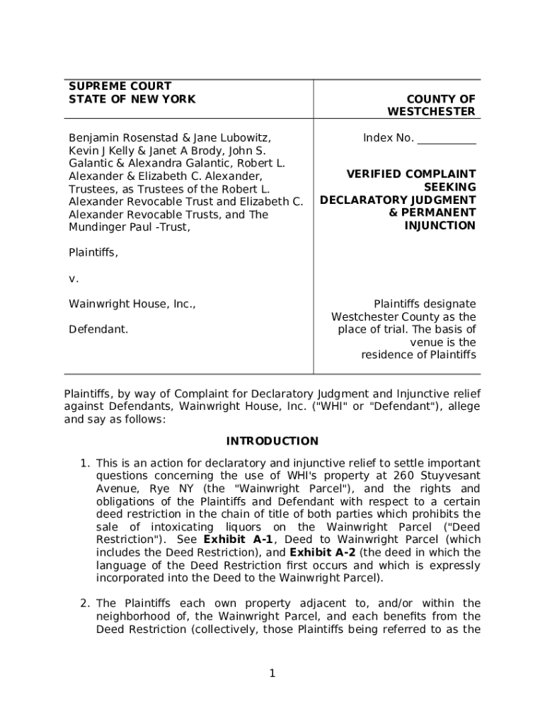 Neighbors File Suit (Again And Again) on Wainwright ... Doc Template ...
