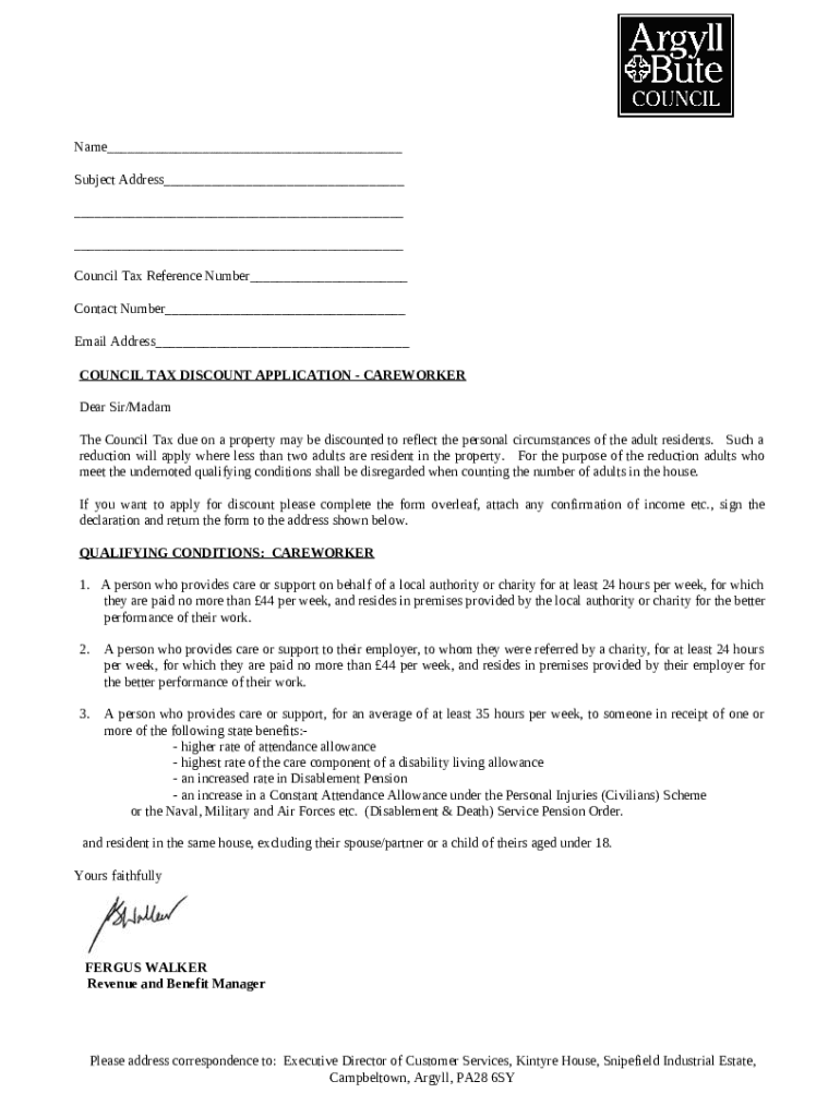 Applying for Council Tax Reduction Doc Template | pdfFiller