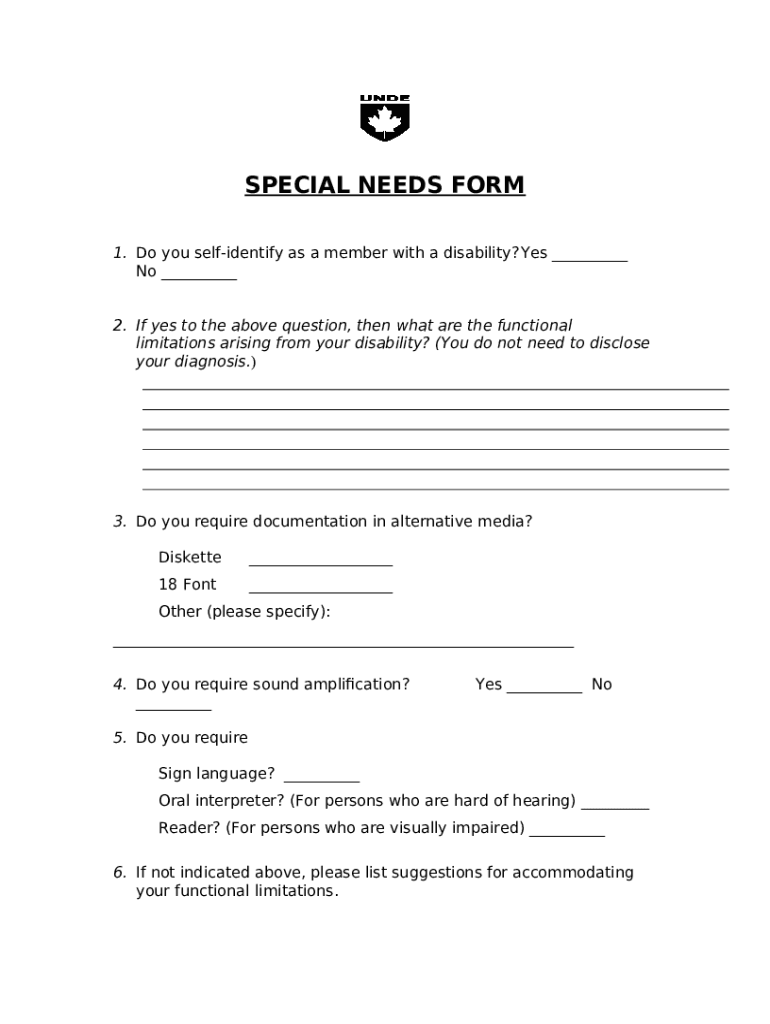 Should you EVER answer Yes to the Disabilities portion ... Doc Template | pdfFiller