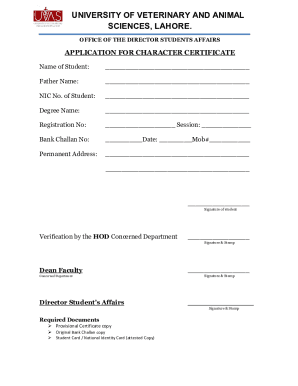 Fillable Online APPLICATION FOR CHARACTER CERTIFICATE.docx Fax Email ...