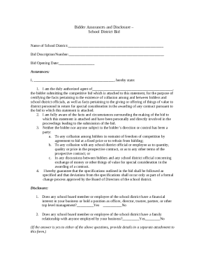 Business Assurances & Disclosures - Template Doc Template | pdfFiller