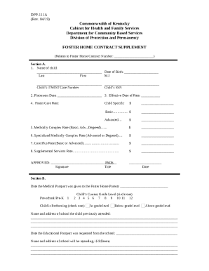 4.10 Placement in a DCBS Foster or Adoptive Home Doc Template | pdfFiller