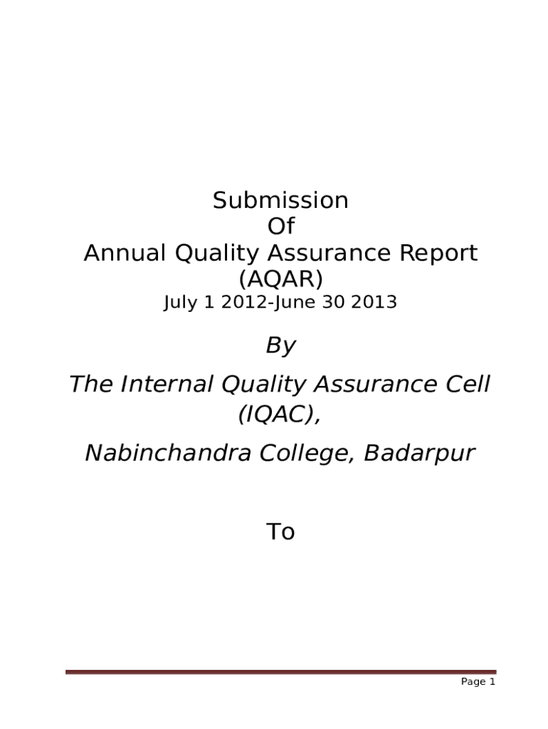 The Internal Quality Assurance Cell (IQAC), Doc Template | pdfFiller