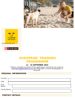 Purina ETP Application Doc Template | pdfFiller