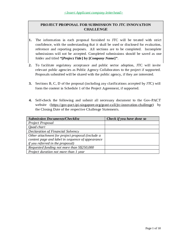 04JTC Template on Project Proposal Doc Template | pdfFiller