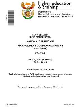 management communication n4 Doc Template | pdfFiller