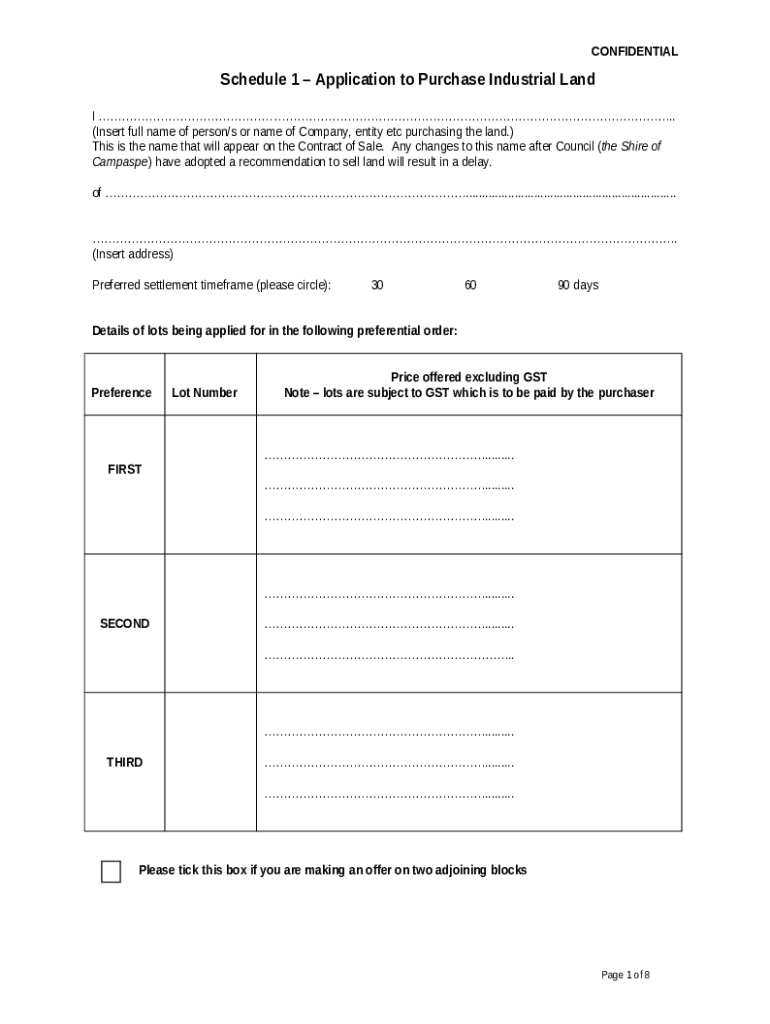 Schedule 1Tender Doc Template | pdfFiller