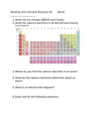 Valence Electrons & Ionic Charge and the Periodic Table Doc Template ...