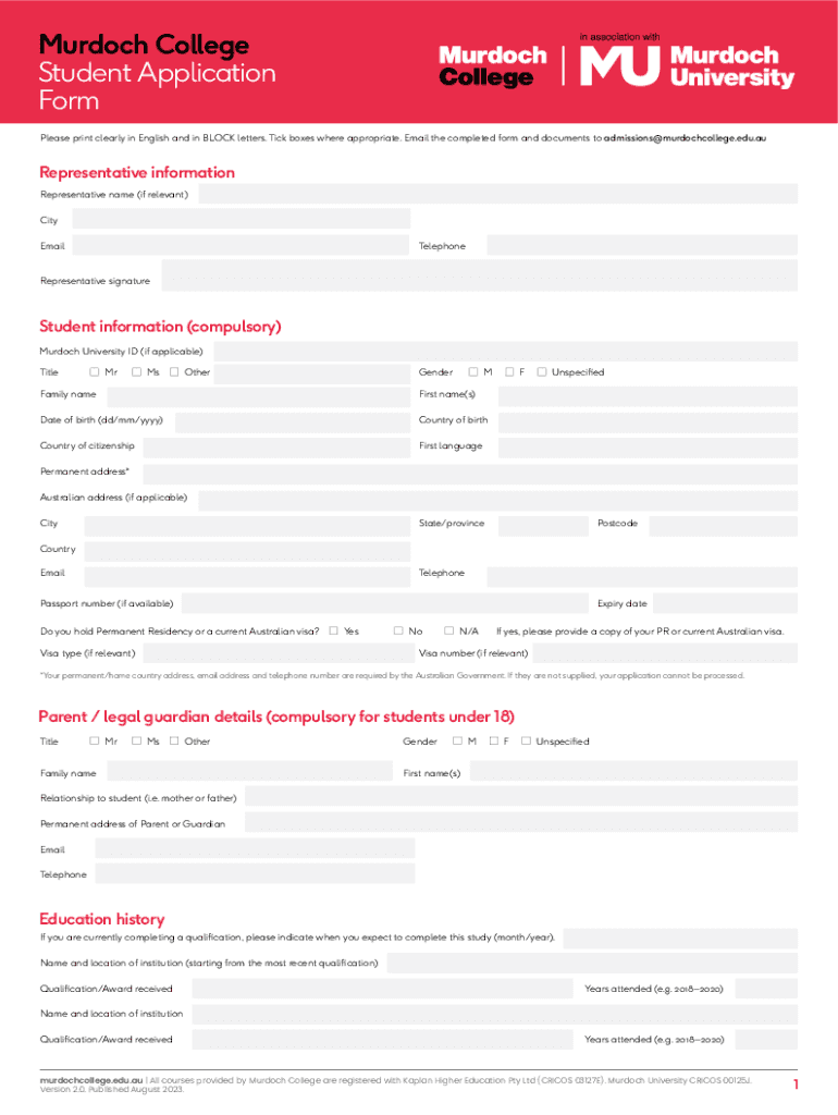 Fillable Online Application FormPDFUniversity And College Admission Fax ...