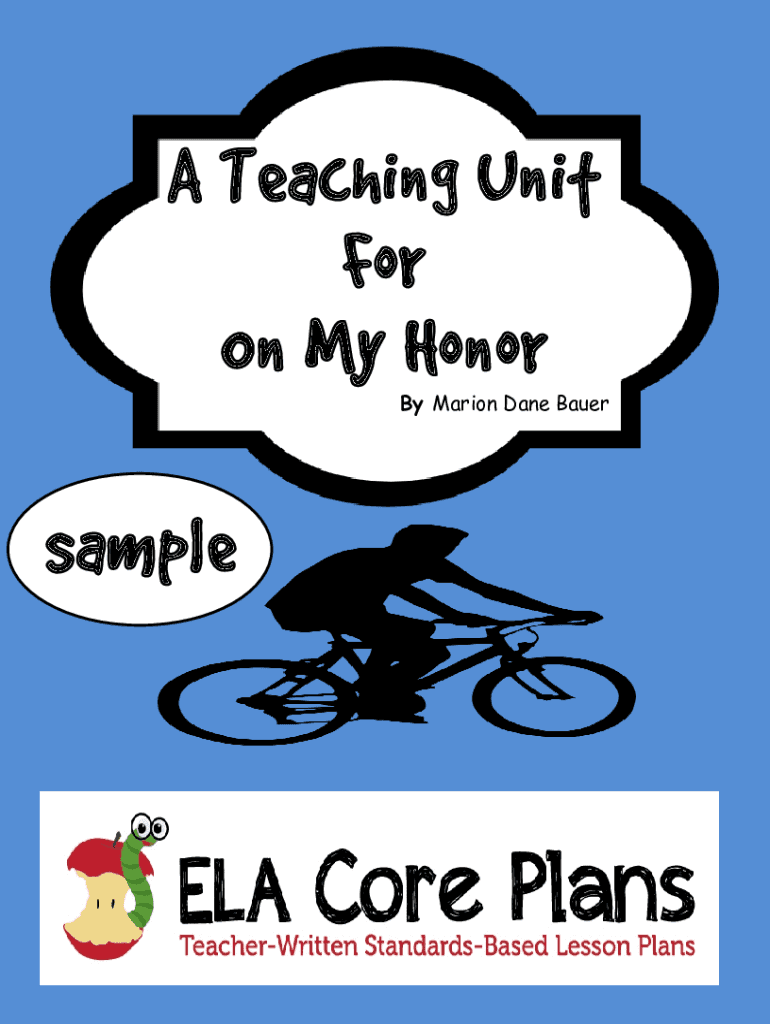 Fillable Online A Teaching Unit For On My Honor sample Fax Email Print ...