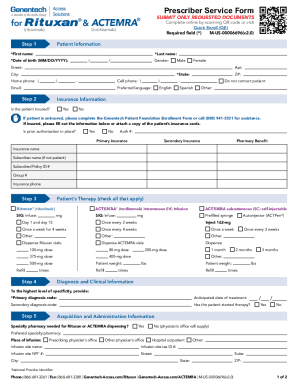 Fillable Online Genentech Oncology Prescriber Service Form Fax Email ...