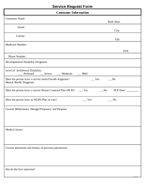 SMRH Service Request Doc Template | pdfFiller