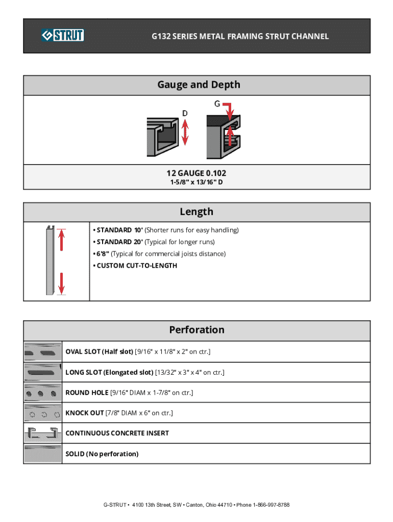 Fillable Online 10 ft. 12-Gauge Half Slotted Metal Framing Strut ...
