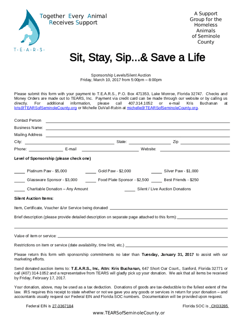 Unique Spirits and Sweets Sponsorship/Ticket Doc Template | pdfFiller