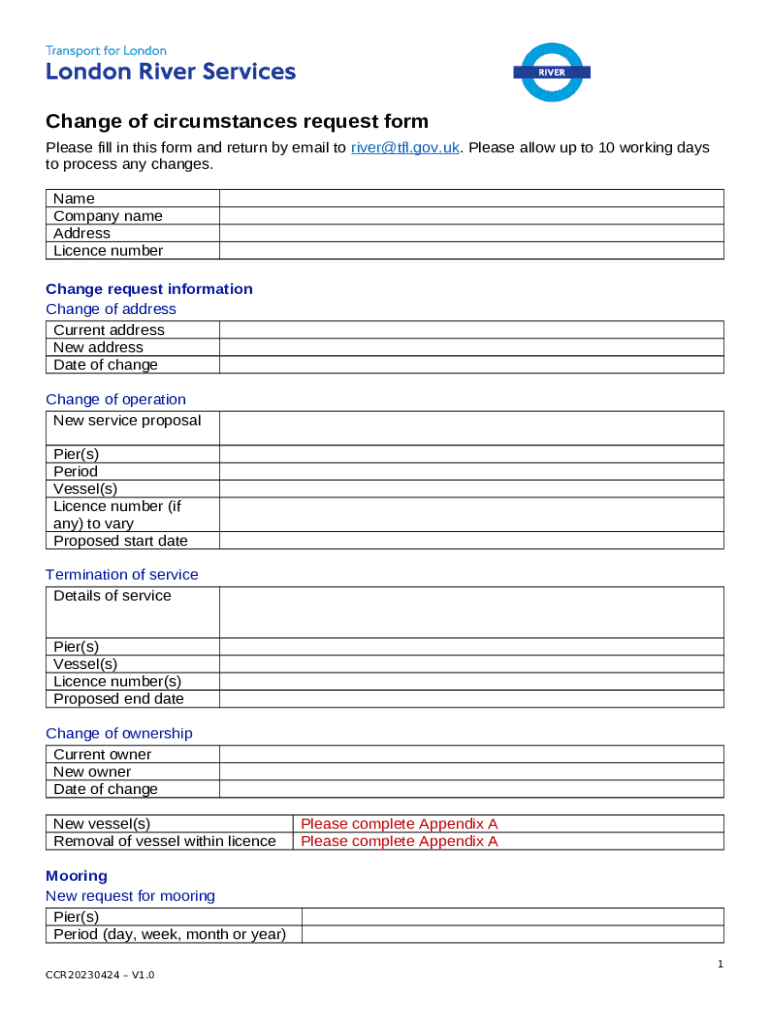 London River Services change of circumstances - tfl gov Doc Template ...