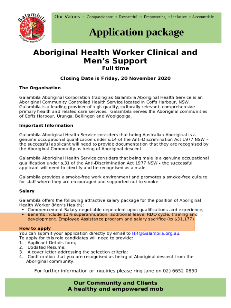 Aboriginal Health Worker Clinical and Men's Support Doc Template ...
