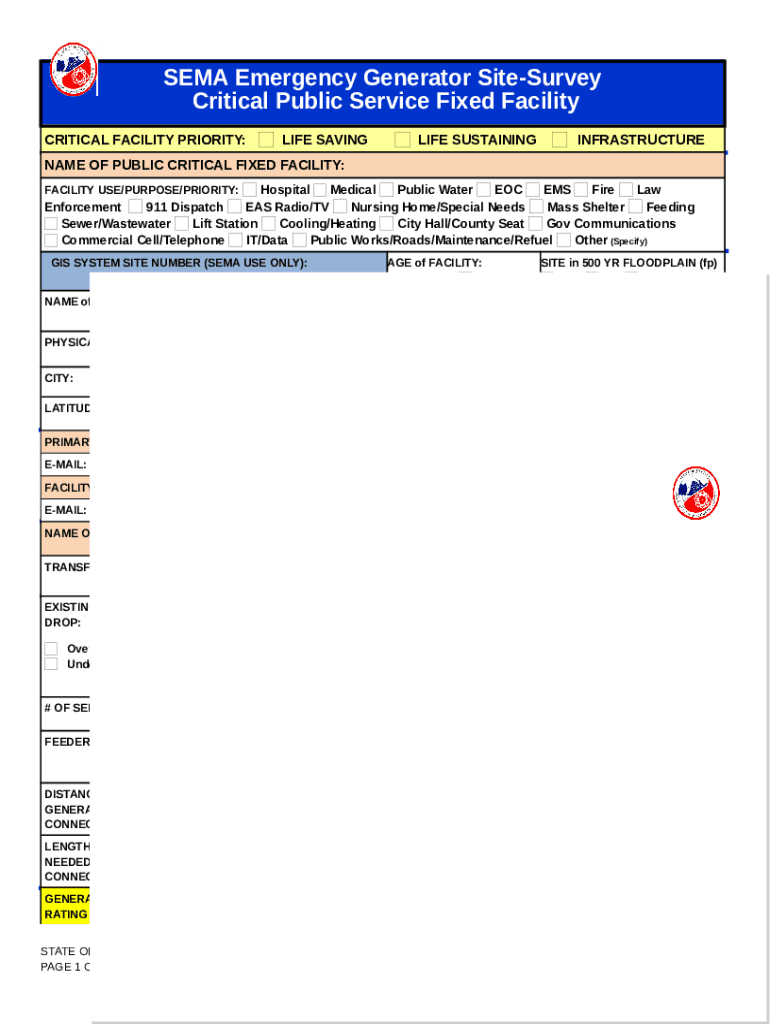 Pre-Application for Generator - sema dps mo Doc Template | pdfFiller