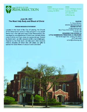 Fillable Online Solemnity of the Most Holy Body and Blood of Christ ...