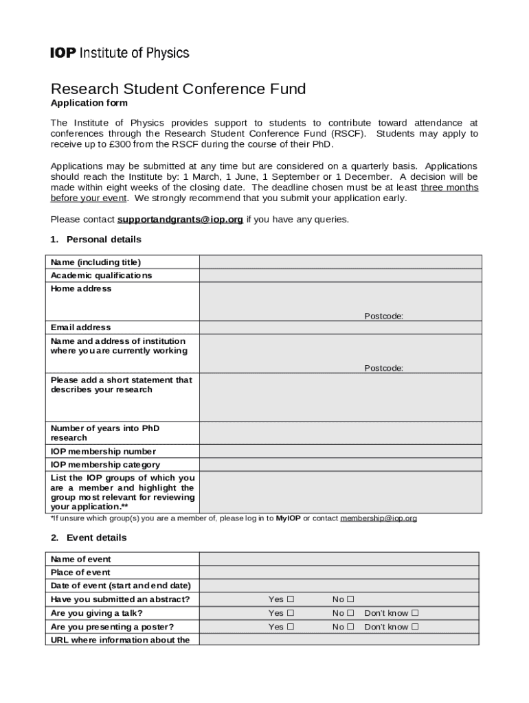 Graduate Student Conference Reimbursement Fund Doc Template | pdfFiller