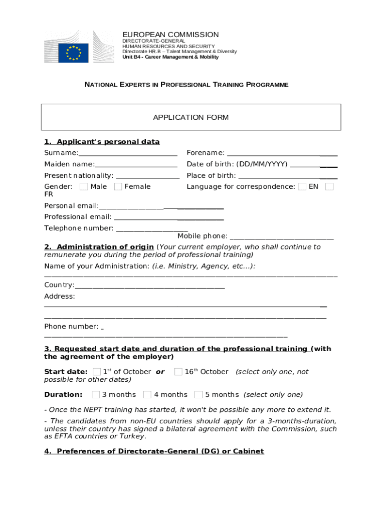 Directorate-General for Human Resources and Security Doc Template | pdfFiller