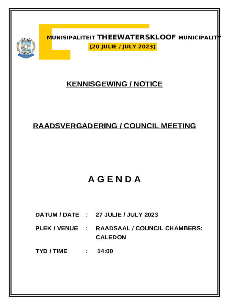 KENNISGEWING / NOTICE - twk gov Doc Template | pdfFiller