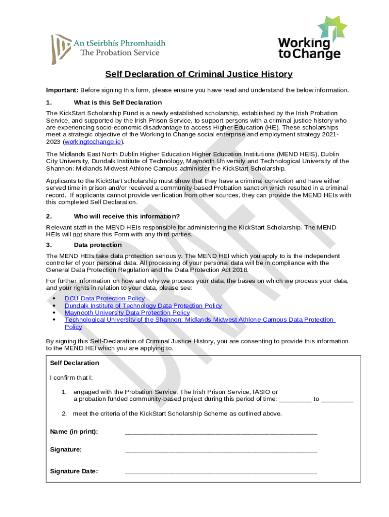 criminal declaration Doc Template | pdfFiller
