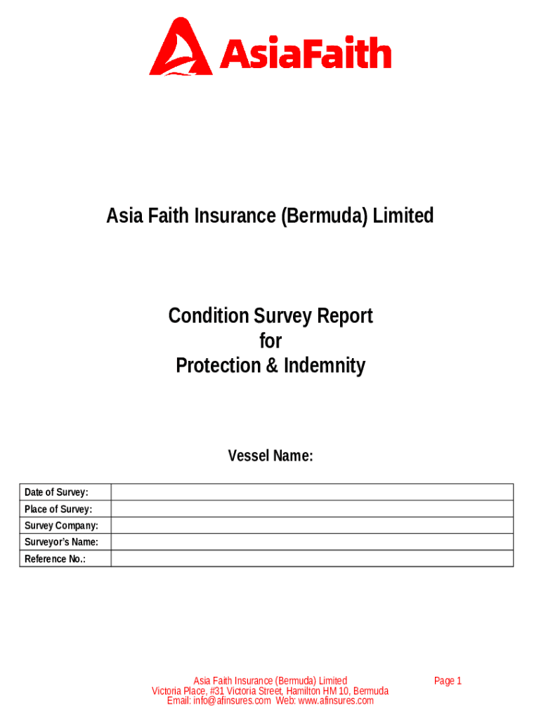Protection and indemnity insurance survey Doc Template | pdfFiller