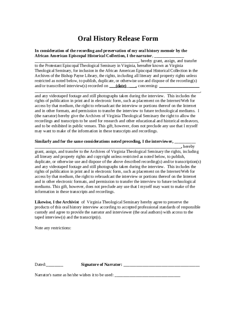 Steps for Conducting an Oral History Interview on Behalf of ... Doc ...