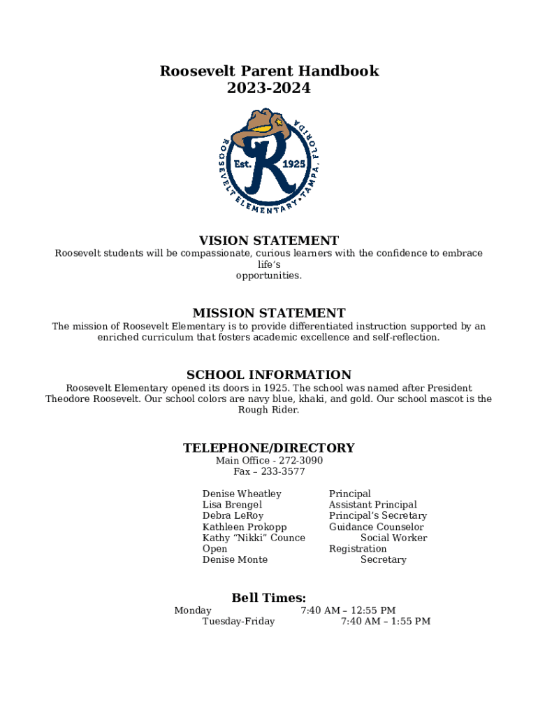 School Ination - Roosevelt Elementary School Doc Template | pdfFiller