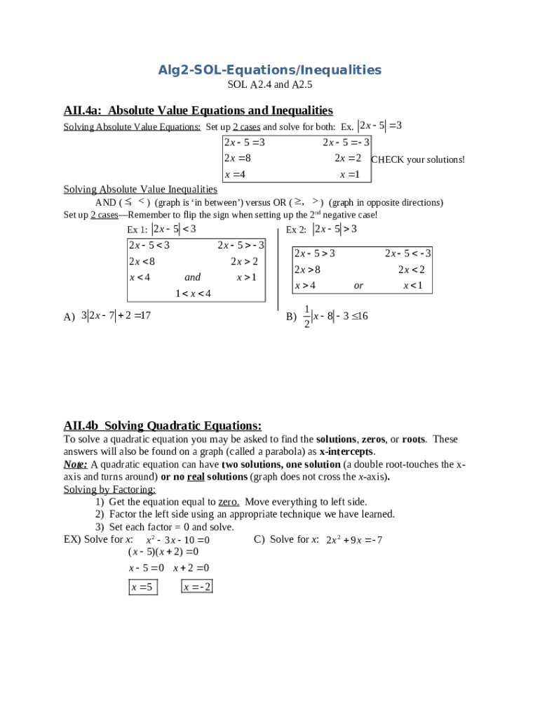 Graphing Absolute Value Equations Worksheet (book) Doc Template | pdfFiller