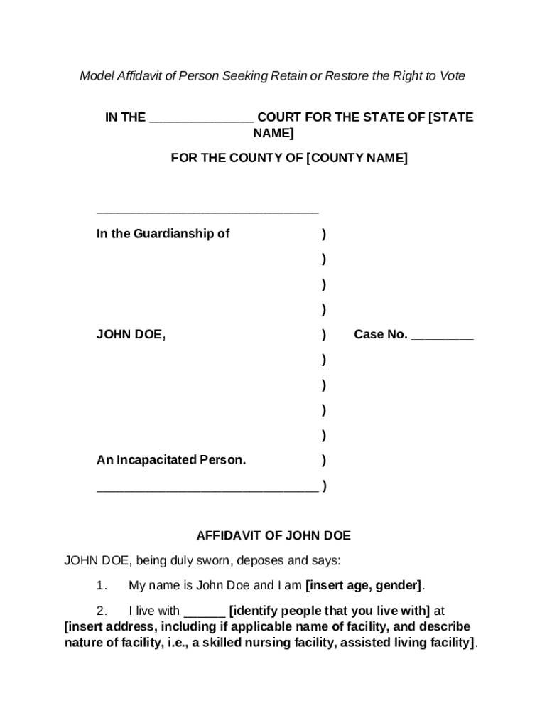 affidavit of john doe Doc Template | pdfFiller