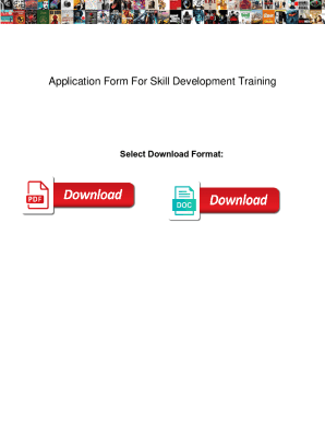 Fillable Online Application Form For Skill Development Training ...