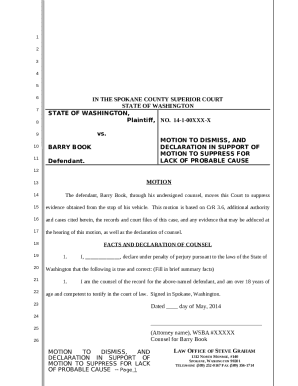 ' 201 - Washington State Courts - WA.gov Doc Template | pdfFiller