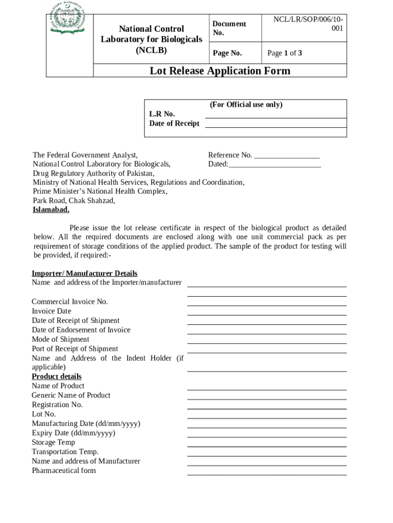 National Control Laboratory for Biologicals - Drug Regulatory ... Doc ...