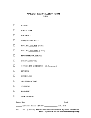 AP Exam Schedule 2024 Doc Template | pdfFiller
