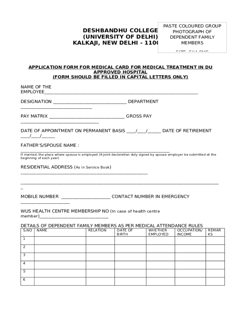 Application For Medical Card Doc Template | pdfFiller