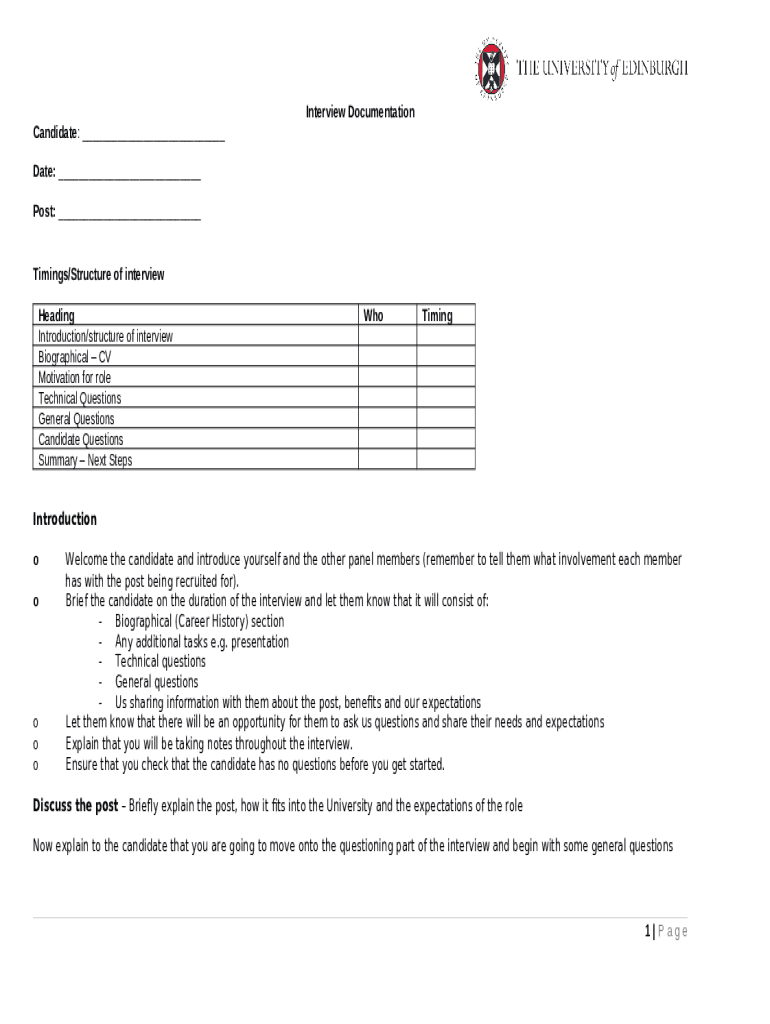 How to introduce the interview panel members ... Doc Template | pdfFiller