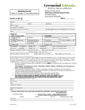 Permit #: BP 21- Doc Template | pdfFiller