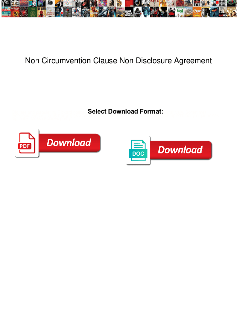 Fillable Online Non Circumvention Clause Non Disclosure Agreement. Non ...