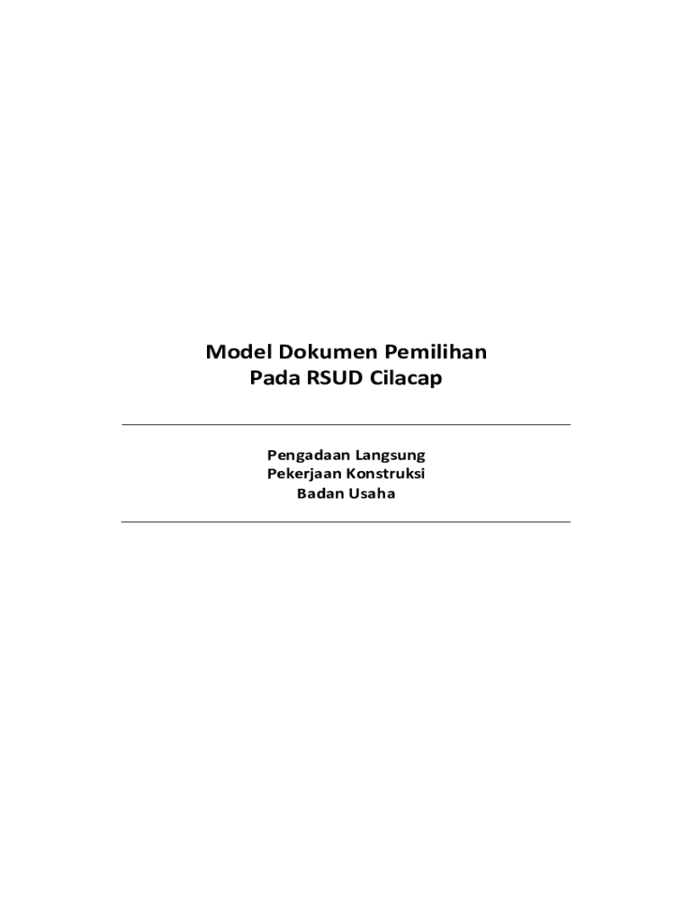 Fillable Online Model Dokumen Pemilihan Pengadaan Jasa Konsultansi ...