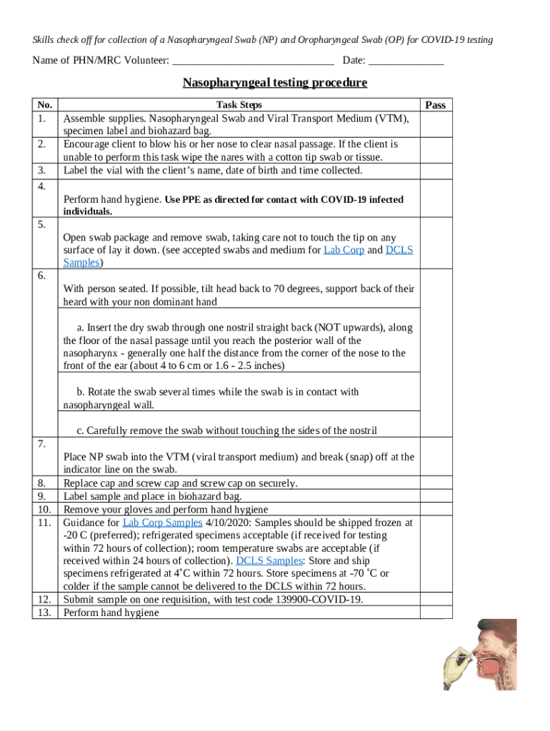 Collection of a Nasopharyngeal and Throat Swab for ... Doc Template ...