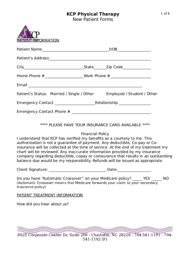 KCP Phyical therapy Doc Template | pdfFiller