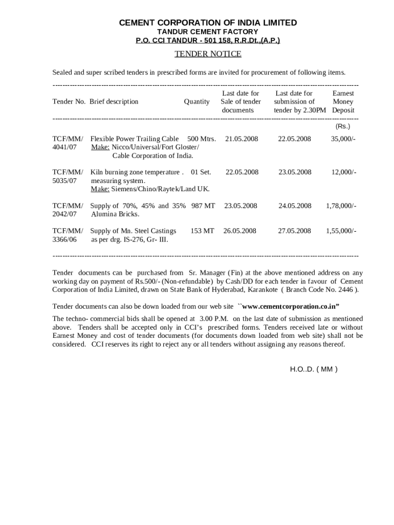 Online Sealed and super scribed tenders in prescribed ... Doc Template ...
