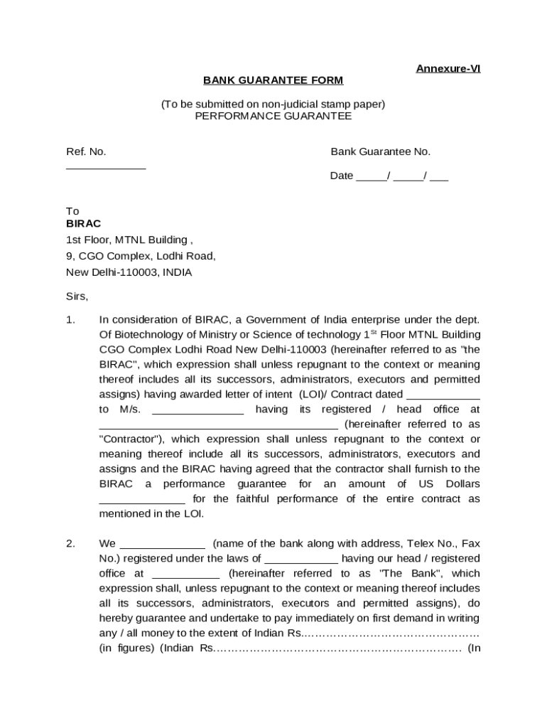 (To be executed on a Non-Judicial Stamp Paper of ... - birac nic Doc ...