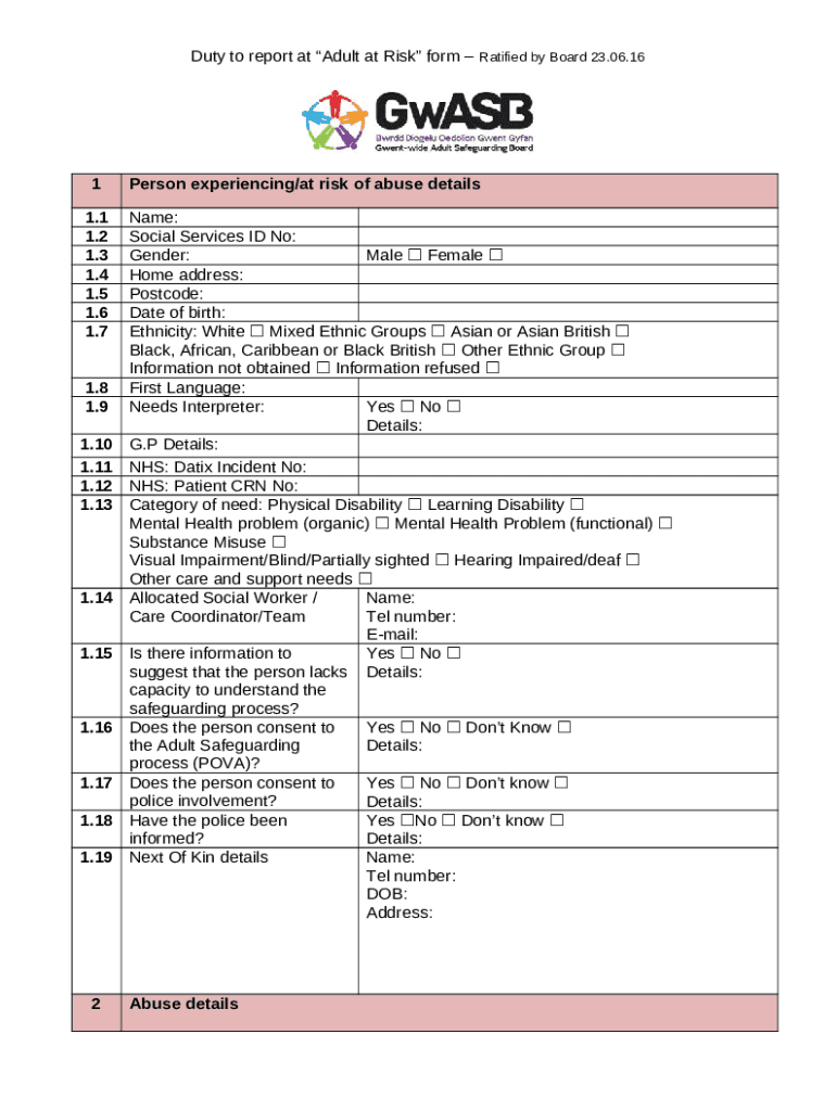 Duty to Report referral V5 paper version Doc Template | pdfFiller