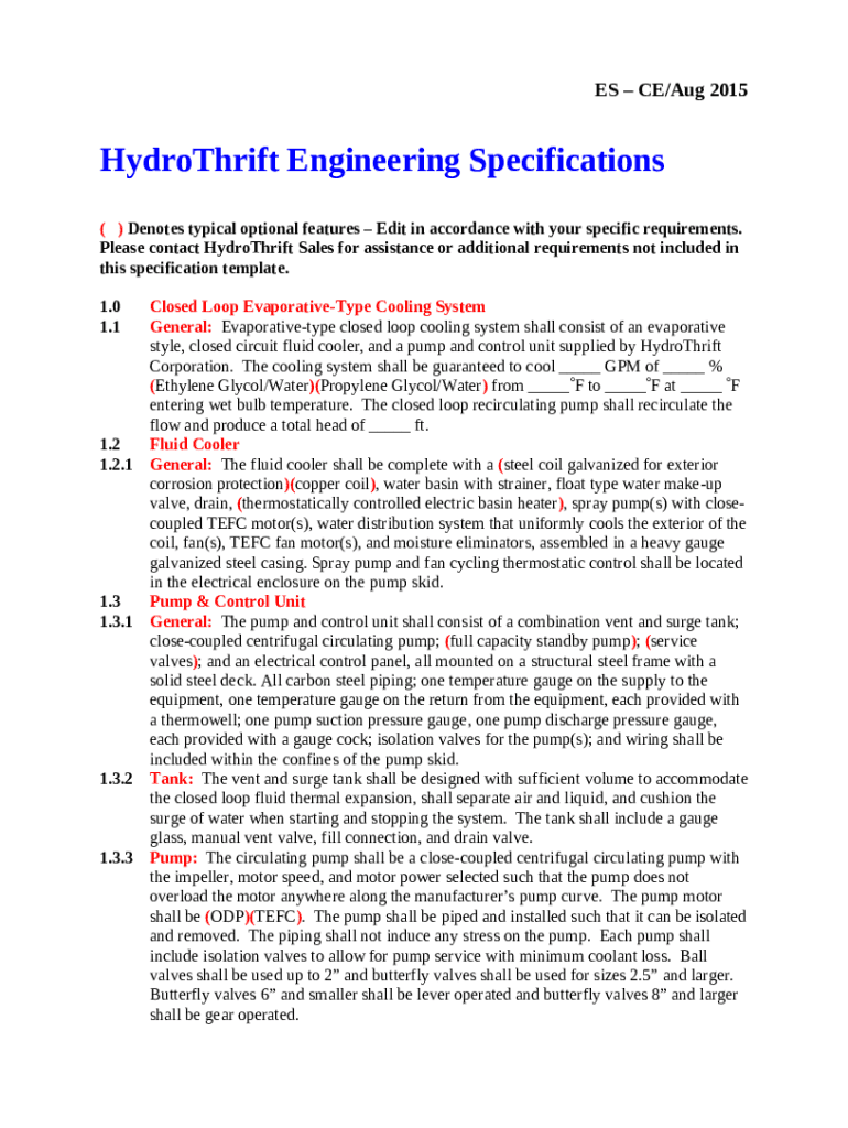 Closed-Loop Evaporative-Type (CE) Cooling System Doc Template | pdfFiller