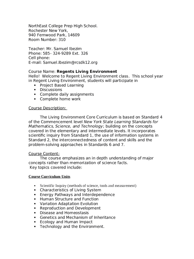 Northeast College Preparatory High School Staff Directory Doc Template ...