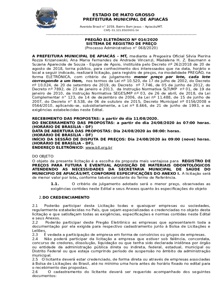 DO PREENCHIMENTO DA PROPOSTA Doc Template | pdfFiller